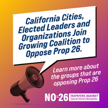 Take Action - Vote No on Proposition 26